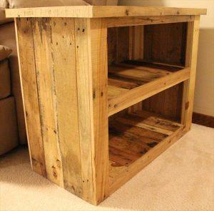 Recycled Pallet Wood Side Table with Storage - 101 Pallets