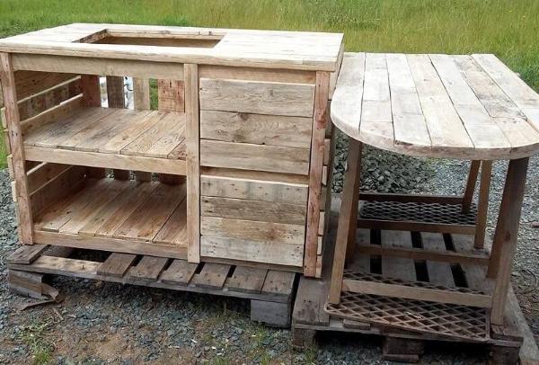 Pallet Kitchen Island and Breakfast Table - 101 Pallets