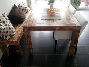 Rustic Style Pallet Dining Table Set - 101 Pallets